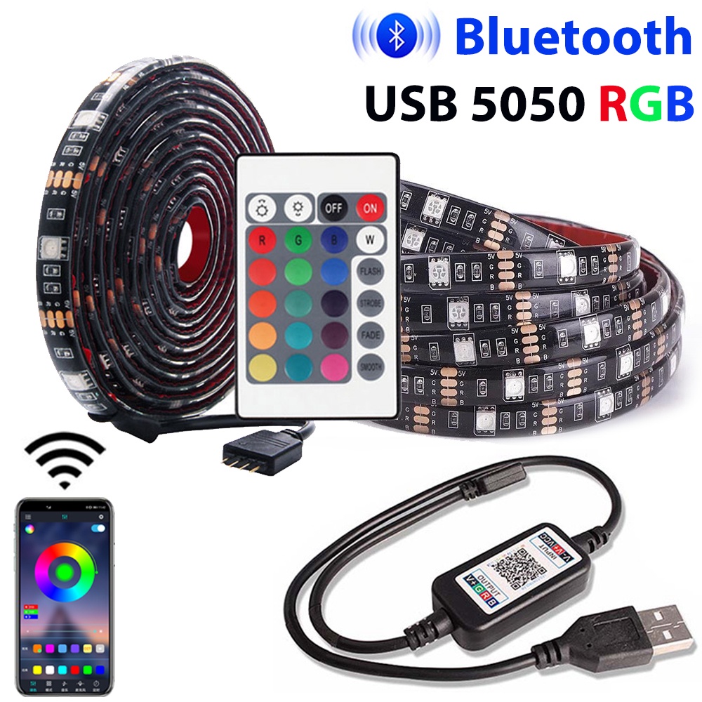 Pasek LED RGB DC5V USB 5050 Elastyczne sterowanie podczerwieni LED do ...