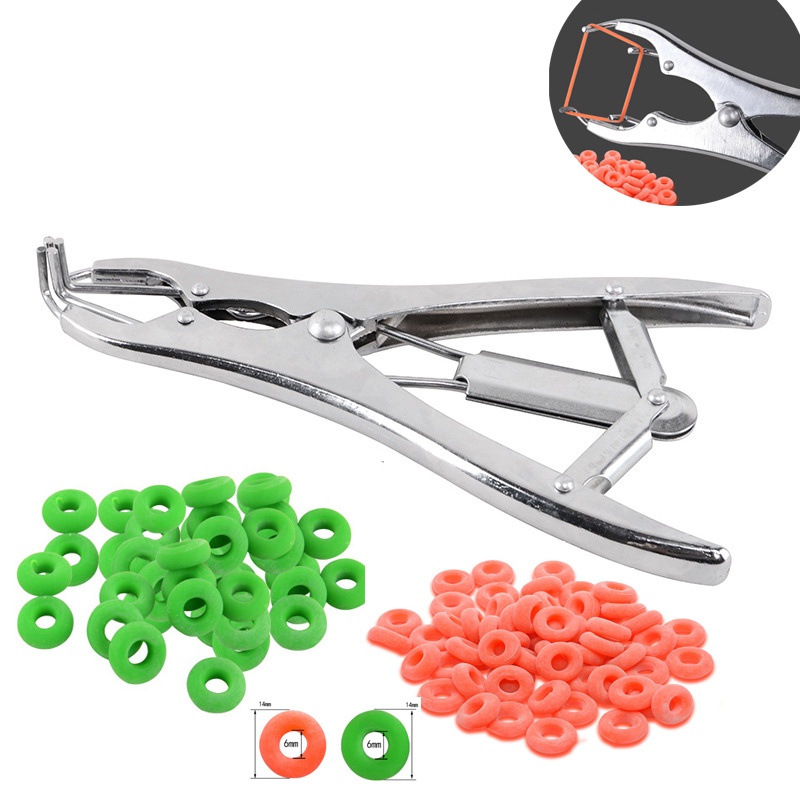 Pig Cattle Sheep Tail Cutting Ring Rubber Ring Castration Circle Castration For Casting Pliers ...