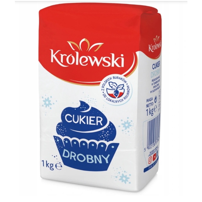 Cukier 1kg. Cukier drobny. Cukier królewski 1kg | Shopee Polska