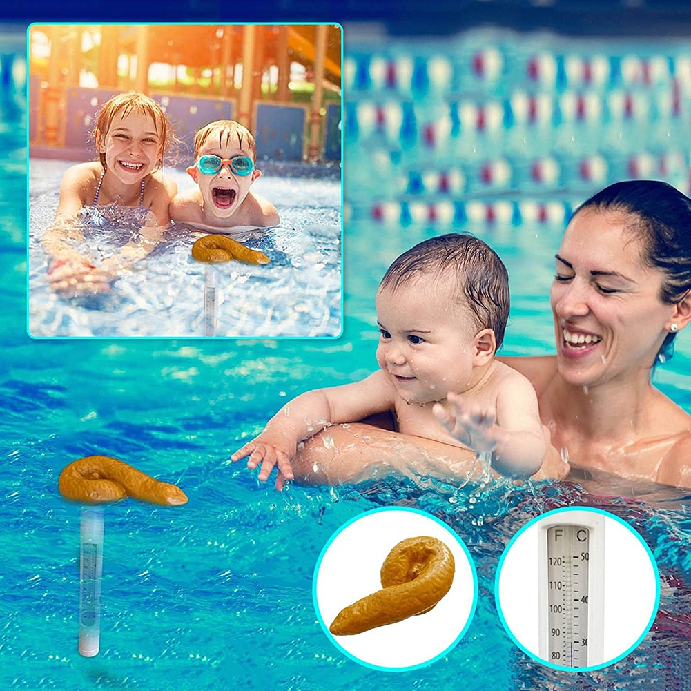 Summer spoof poo swimming pool thermometer simulation floating poop ...