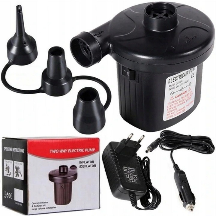 POMPKA ELEKTRYCZNA DO MATERACA BASENU 12V 230V 2w1 | Shopee Polska