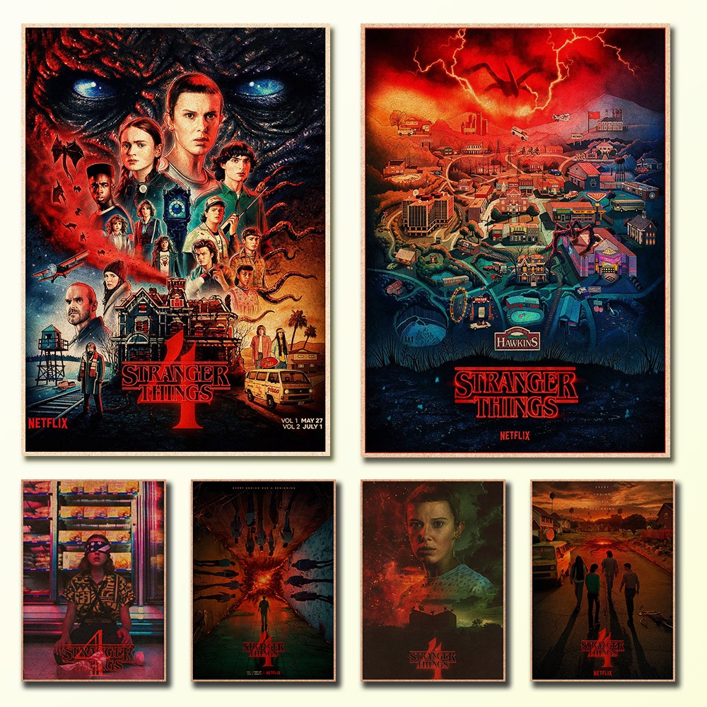 Stranger Things Sezon 4 Montauk Amerykańska seria TV Retro Kraft Paper ...