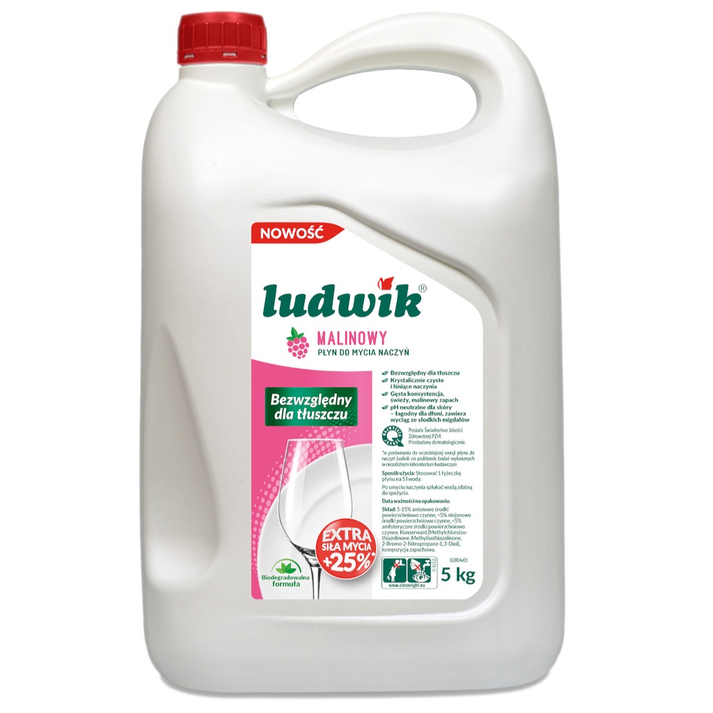 Ludwik Płyn do mycia naczyń malina 5l | Shopee Polska