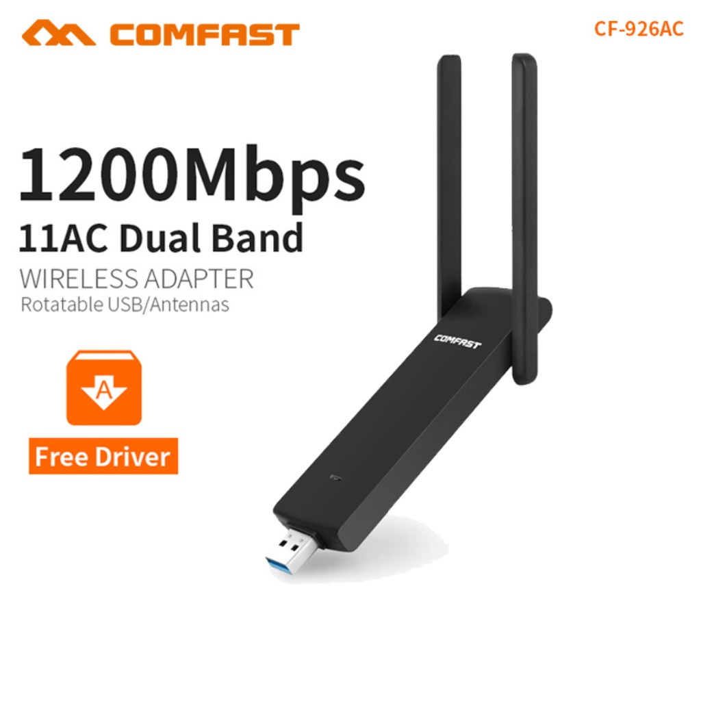 Rororo COMFAST WiFi Dongle CF-926AC 1200 Mb / s Bezprzewodowy adapter ... Rororo COMFAST WiFi Dongle CF-926AC 1200 Mb / s Bezprzewodowy adapter ...