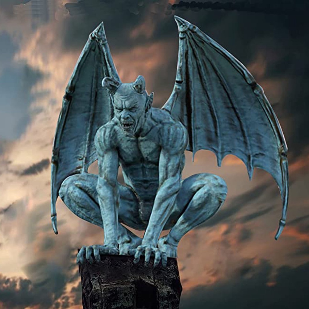 Retro Gargoyle Statua z żywicy Ghost Demon Angel Wings Bat Monster ...