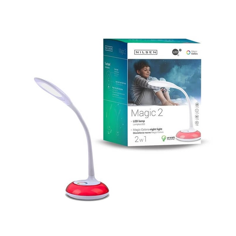 NILSEN LAMPKA BIURKOWA NOCNA MAGIC 2 7W LED BIAŁA | Shopee Polska