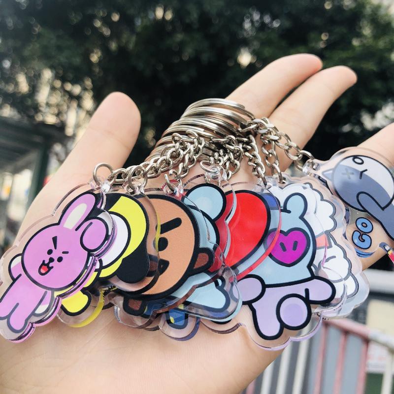 Kpop bts bt21 Śliczny Akrylowy Brelok z Kreskówek | Shopee Polska