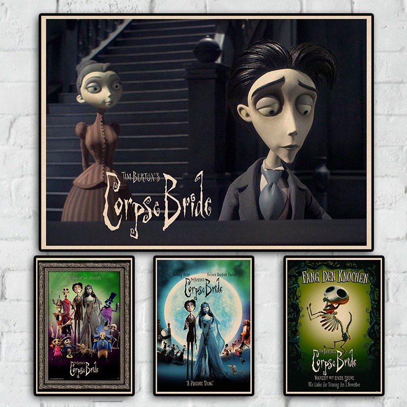 Tim Burton Movie Posters Corpse Bride Vintage Retro Poster Kraft Paper ...