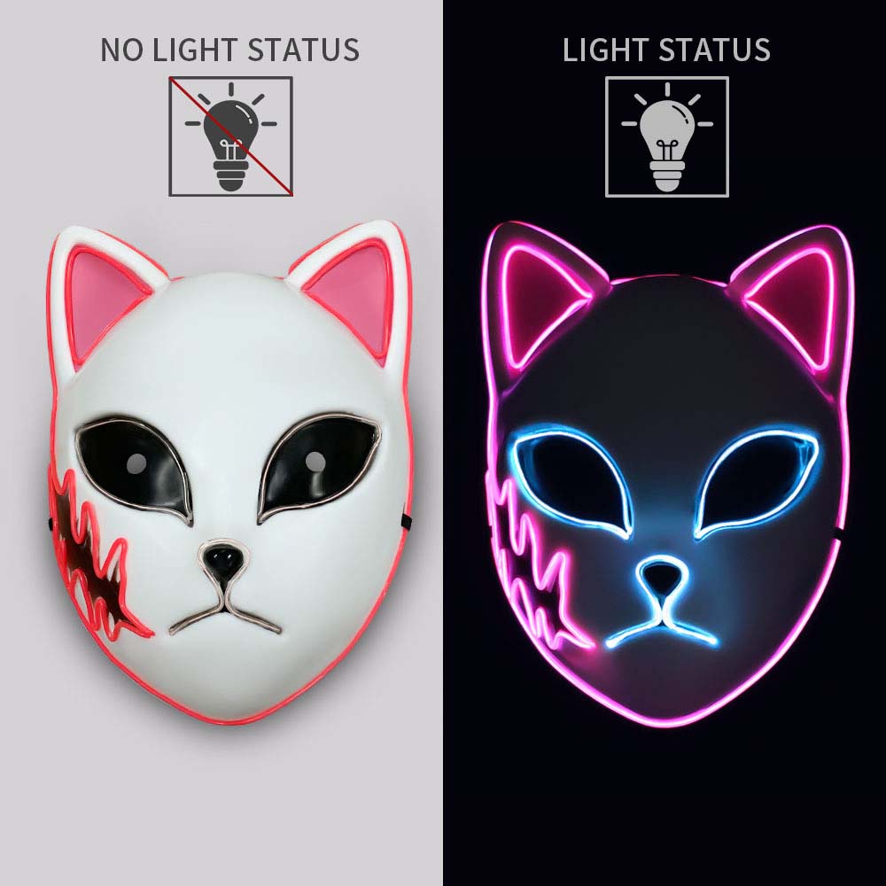 【PARTY Mask】 Maska na imprezę Anime Sabito Cosplay LED Light Nakrycia ...