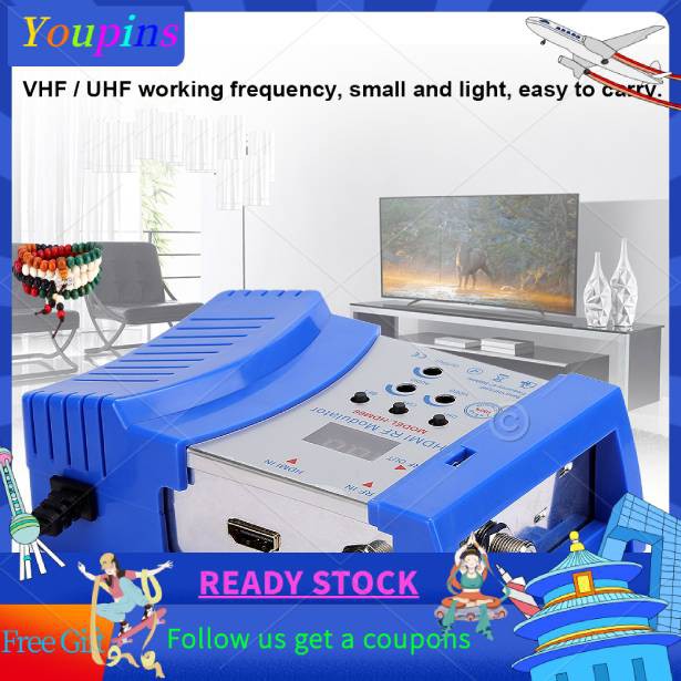 [YOP] Modulator cyfrowy Full HD HDM68 HDMI RF VHF / UHF 1080P PAL ...