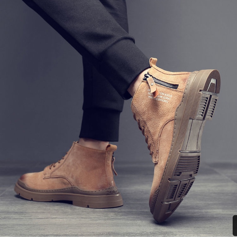 Męskie skórzane buty Martin Ręcznie robione buty Prawdziwej skóry ...