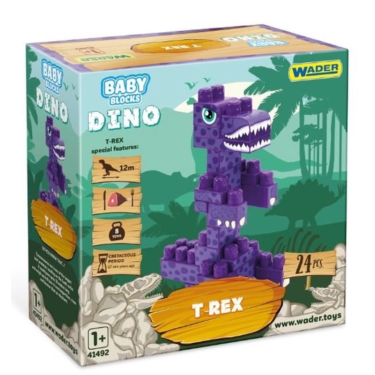 Baby Blocks Dino t-rex WADER 41496 | Shopee Polska