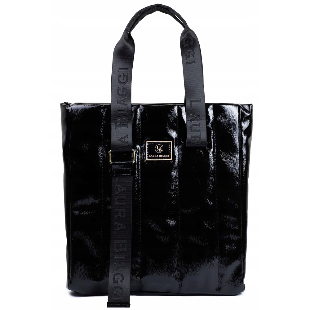 Torebka SHOPPER LAURA BIAGGI Czarna Pikowana A4 | Shopee Polska
