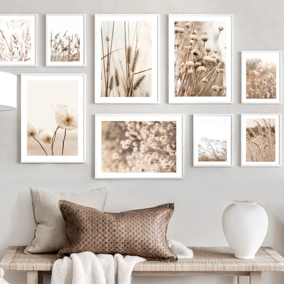 Jesień Wind Poppy Reed Dmuchawiec Suszone Plakaty Nordyckie Drukuje ...