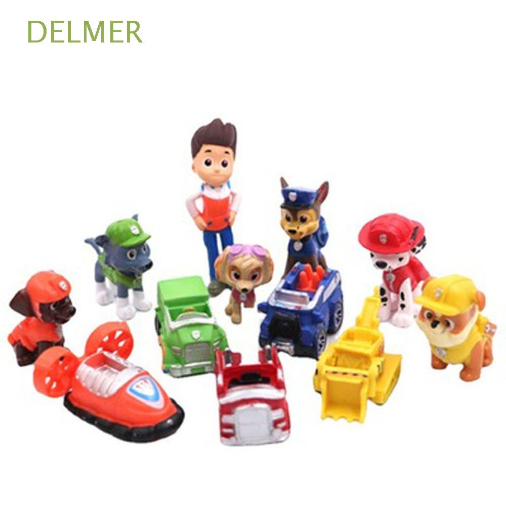 DELMER 12 sztuk Patrol Pies PCV Anime Rysunek Rescue Dog Lalka Prezenty ...