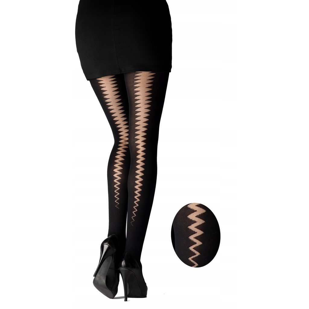 rajstopy sexowne z szewkiem grube ZIG ZAG CALZE | Shopee Polska