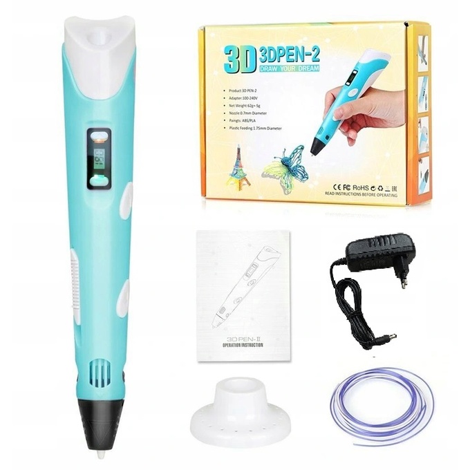 DŁUGOPIS 3D PEN DRUKARKA V2 WKŁADY PLA | Shopee Polska