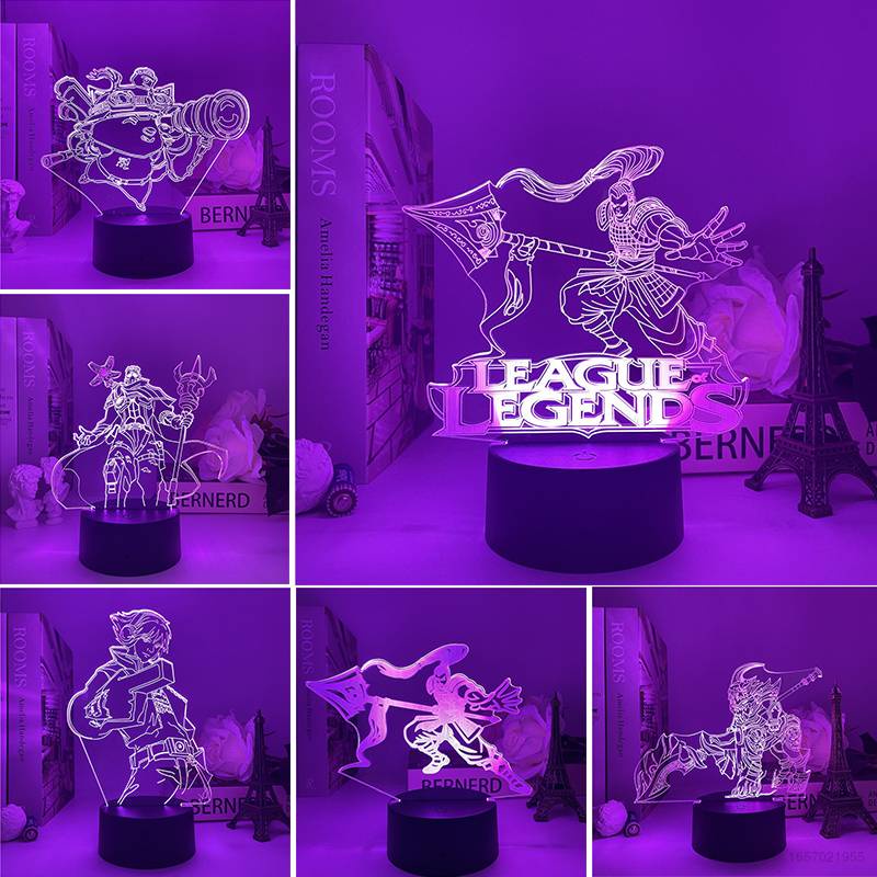 [GR] League of Legends Lampka nocna LOL Lampa 3D LED Zdalna gra Anime ...