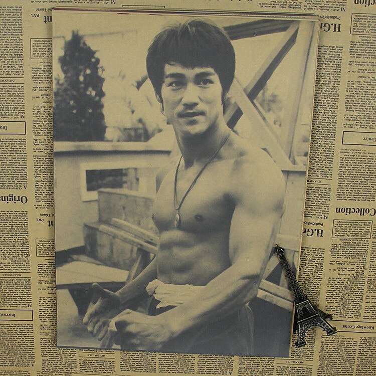 Bruce Lee retro plakat plakat salon malowanie dekoracyjne papier pakowy ...