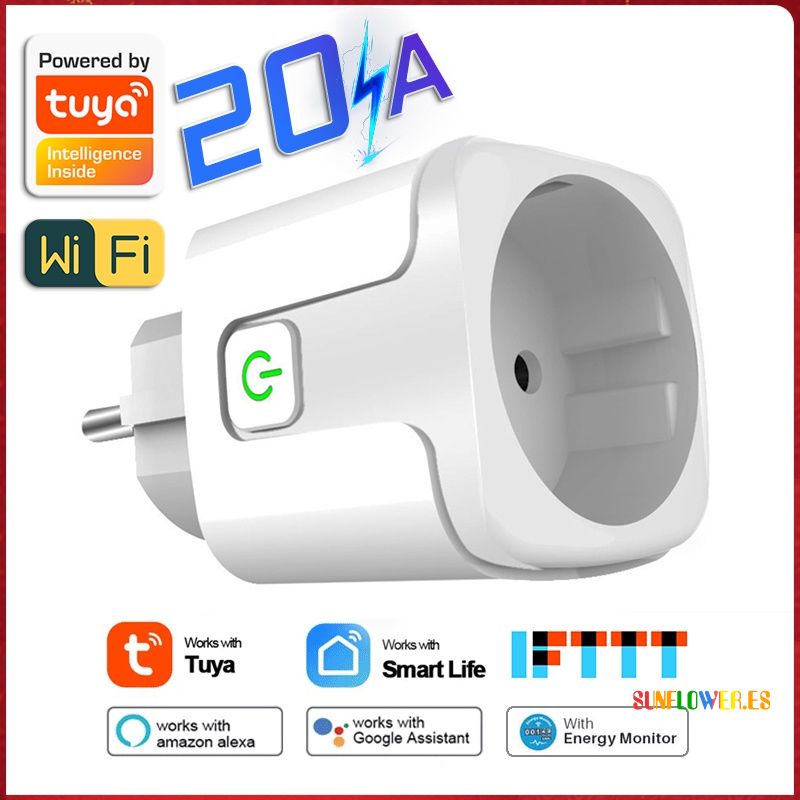 Inteligentne gniazdo WIFI Inteligentne gniazdo EU 20A z funkcją pomiaru czasu Tuya Power Monitor ...