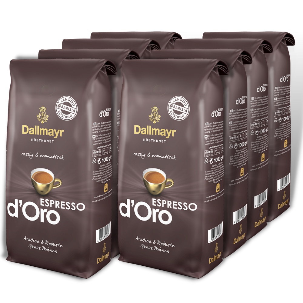 DALLMAYR ESPRESSO D'ORO 1KG x8 KAWA ZIARNISTA ARABICA | Shopee Polska