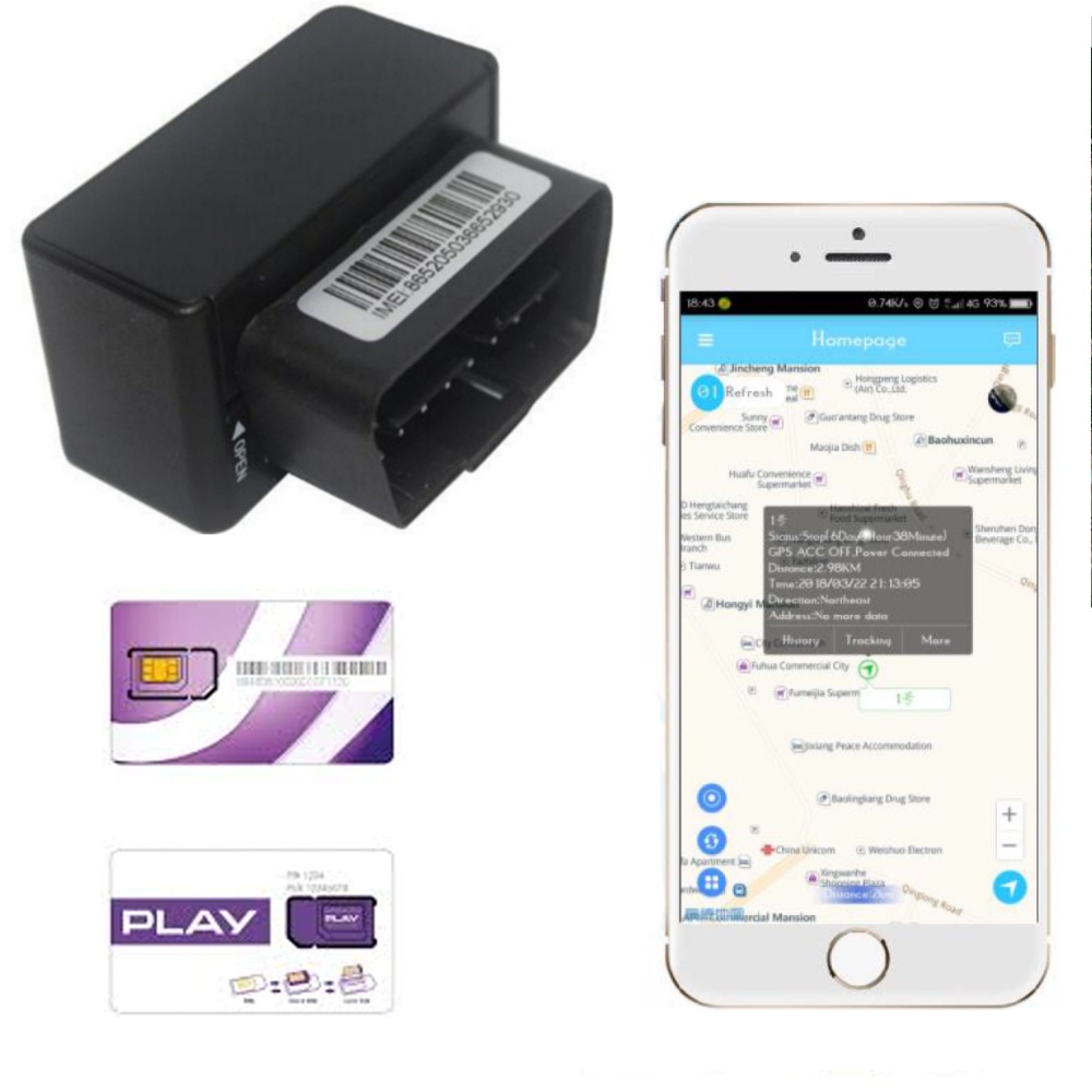 LOKALIZATOR GPS OBD SERWER PL APP PODSŁUCH SIM GSM ANDROID IOS OBDII ...