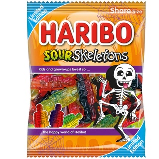 HARIBO Szkieletory sour skeletons Halloween upiorne żelki słodycze 160g ...