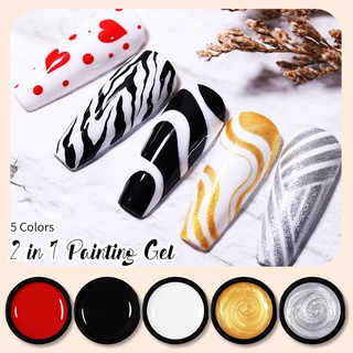 Born PRETTY 4 butelki 2 w 1 zestaw żelowy do malowania paznokci czarna ...