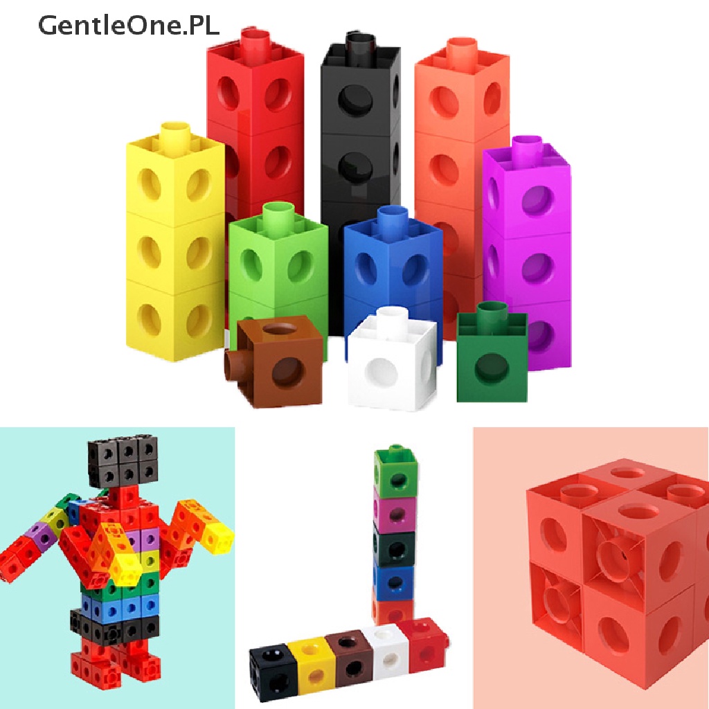 ONE 10 Colors Graphics Math Link Cubes Baby Geometric Counting Cubes ...