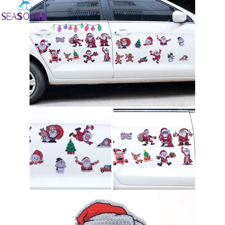 Morski świąteczny samochód dekoracja lodówka żarówka światła święty ...