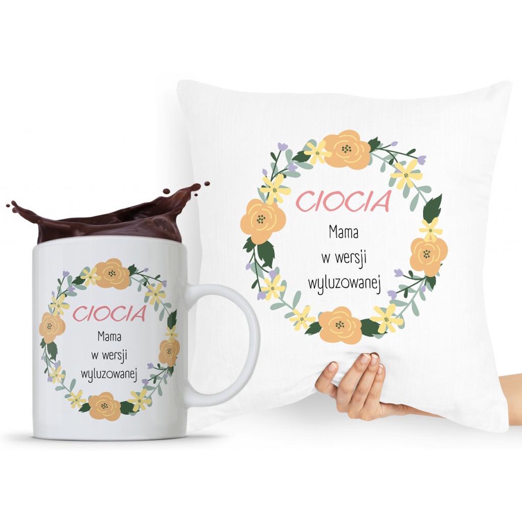 Zestaw Poduszka + Kubek Prezent Dla Cioci | Shopee Polska