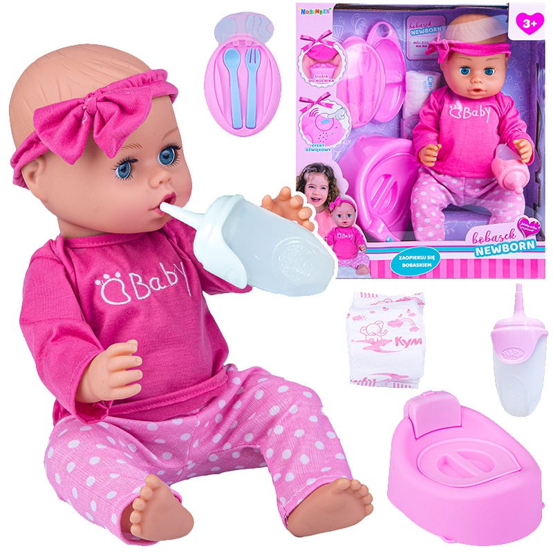 Bobas lalka new born baby pije sika grający nocnik | Shopee Polska