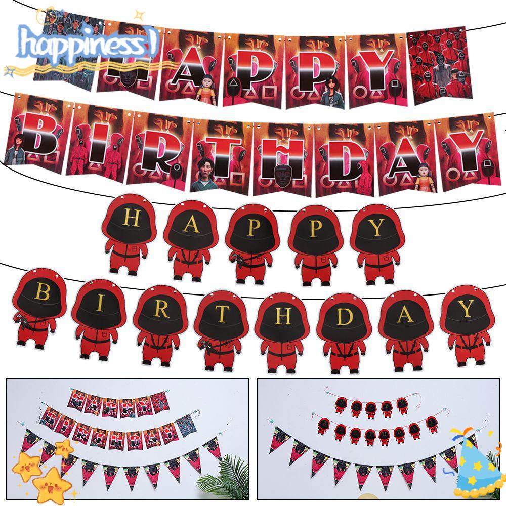 HAPPINESS Korean Movie Squid Game Party Decoration Lee Jung Paper Plate ...