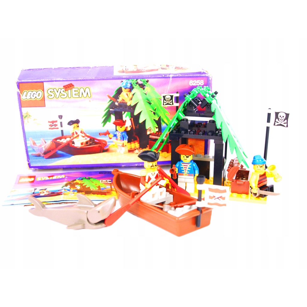 LEGO Lata 90 System 6258 Pirates Piraci Łódź Rekin | Shopee Polska