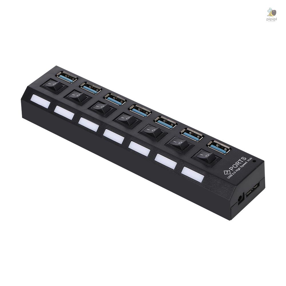 7 Port Usb 3 0 Hub Usb Splitter 7 Ports Expander With Switch For Pc