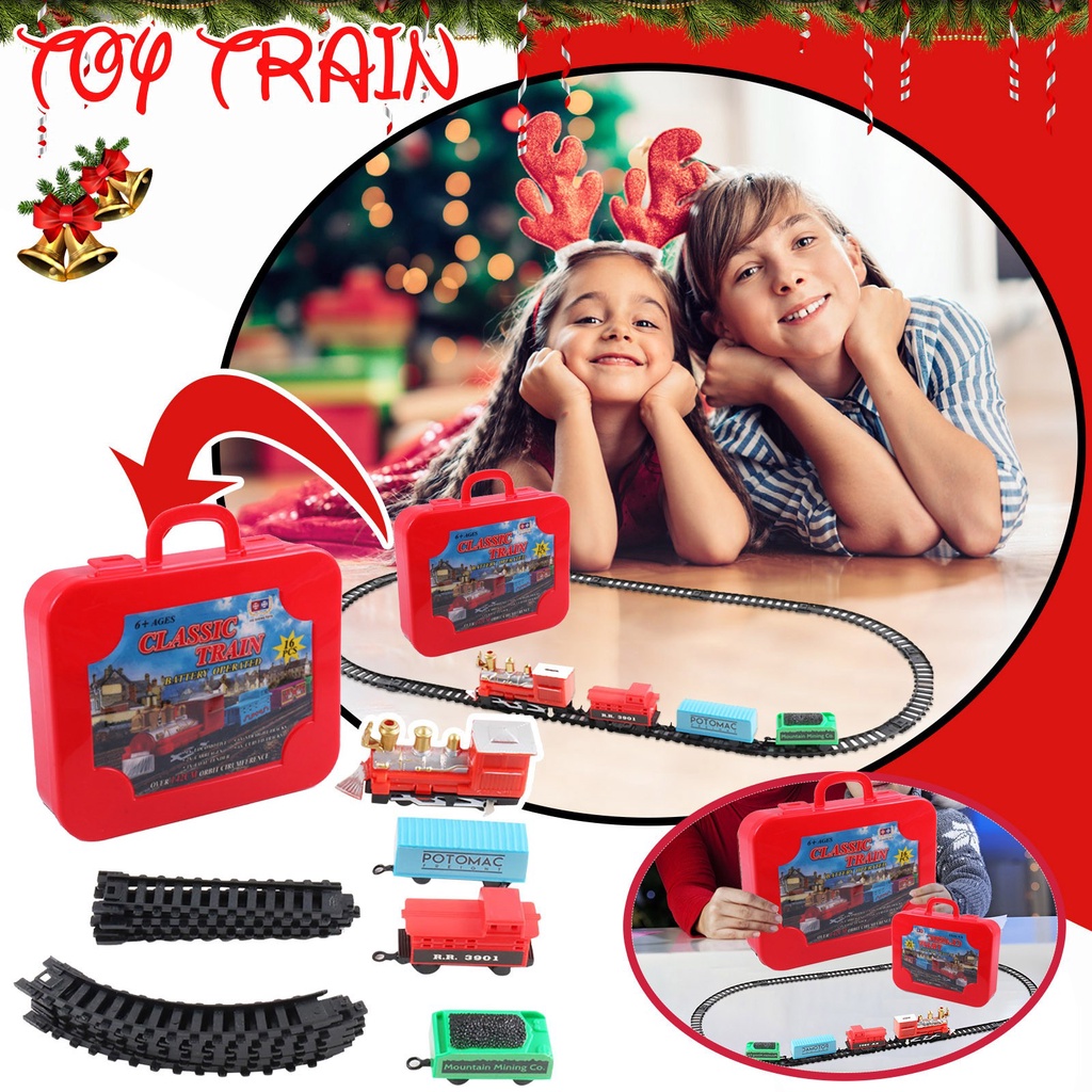 uououo Christmas realistyczny elektryczny pociąg, łatwy w montażu i ...