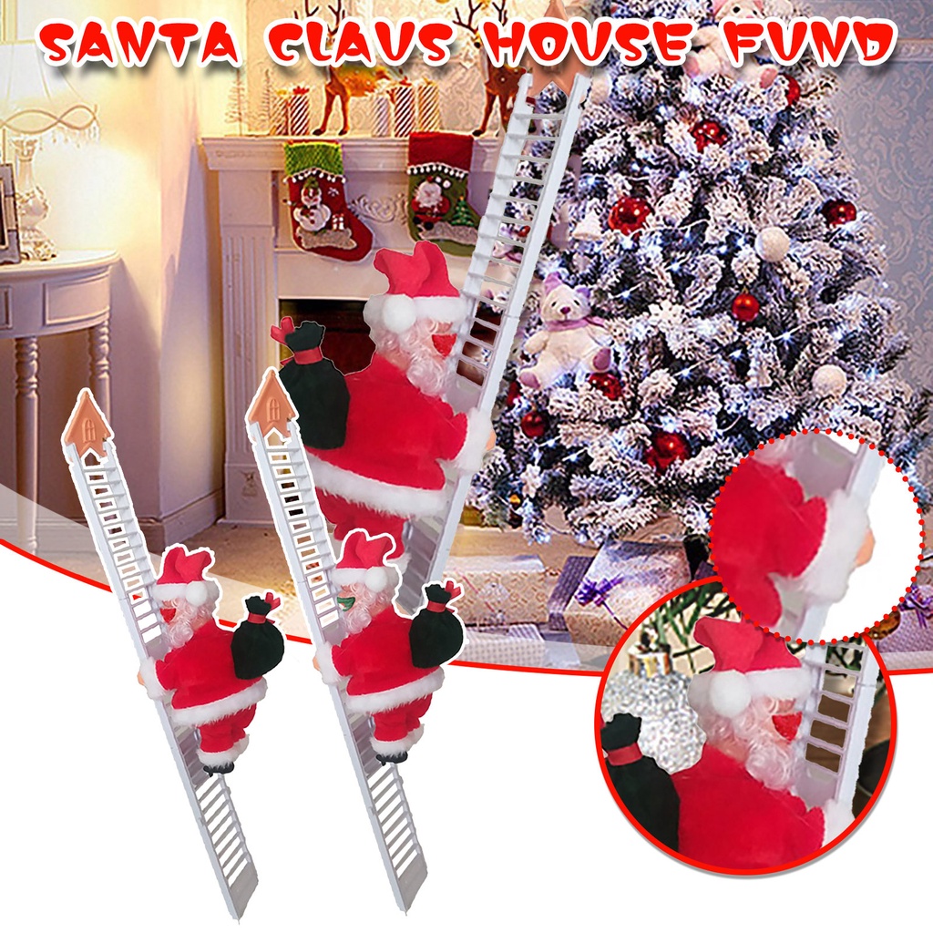 uououo Christmas Decoration Santa Claus Elektryczna Wspinaczka Wisząca ...