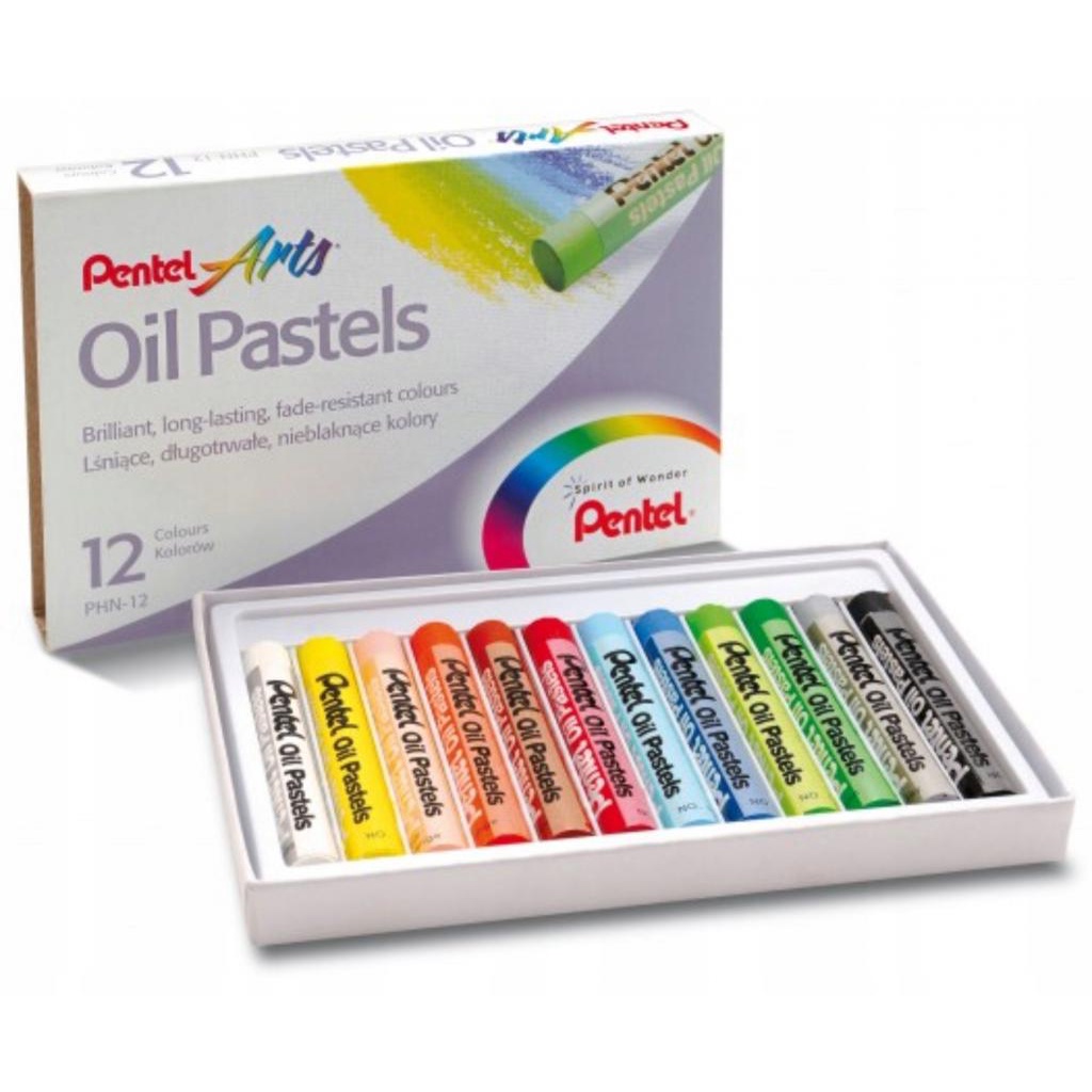 PASTELE OLEJOWE OLEJNE 12 KOLORÓW PHN12 PENTEL | Shopee Polska