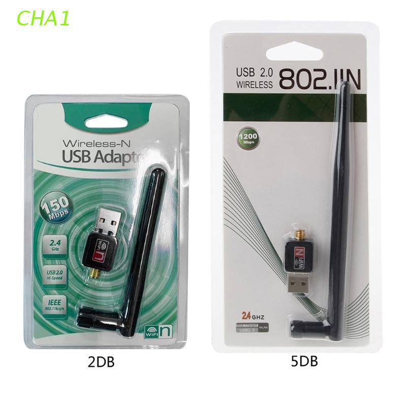 Cha1 Adapter Wi-fi Mini USB 150 Mb / s 2dB 5dB Antena Karta sieciowa Karta sieciowa PC Odbiornik ...