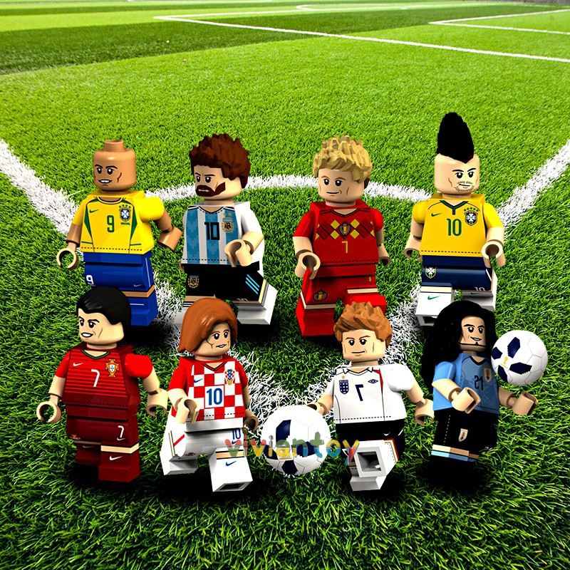 Słynny piłkarski Messi Beckham Ronaldo Neymar Minifigures Kompatybilne ...