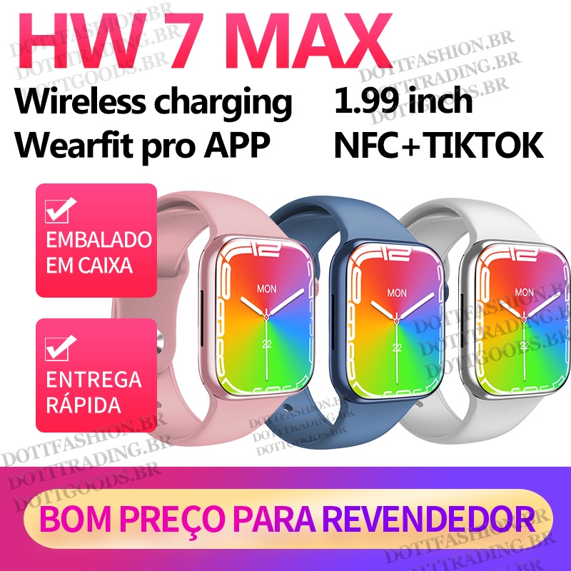 HW7 Max inteligentny zegarek 1,99 calowy duży ekran obsługuje NFC i ...