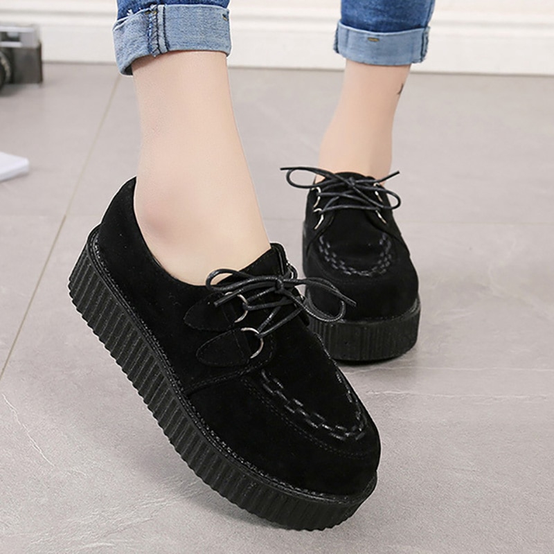 Creepers Damskie Buty Plus Size Damskie Płaskie Buty Platforma ...