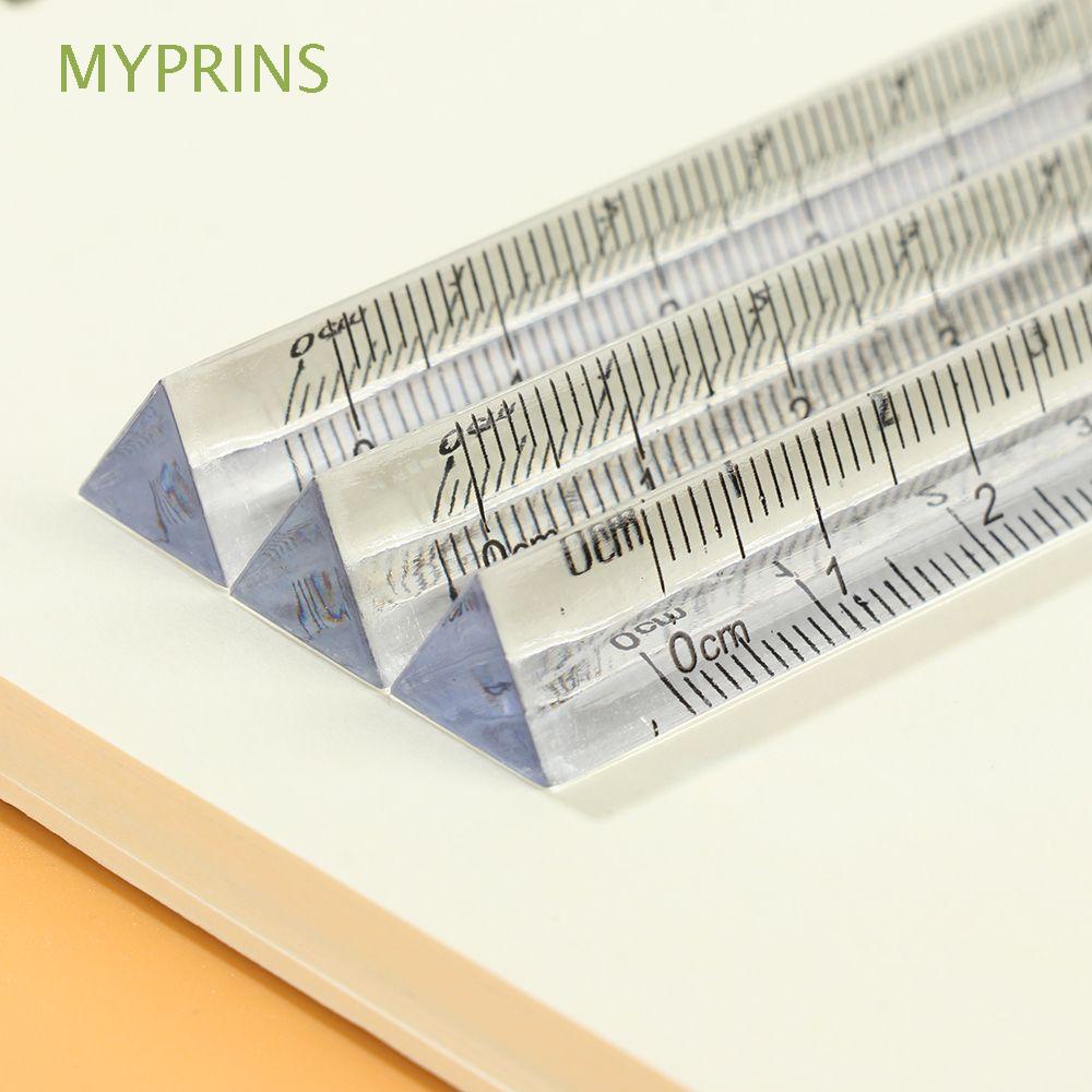 MYPRINS 15CM Transparent Triangle Ruler Drawing School Supplies ...