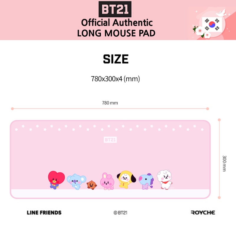 BTS BT21 Official Baby Long Mouse Pad Authentic Original by Royche (w ...