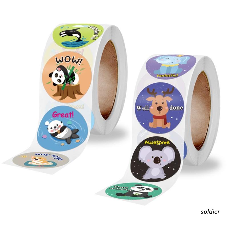 sol 500pcs Zoo Animal Reward Stickers Motivational Sticker for Kids ...
