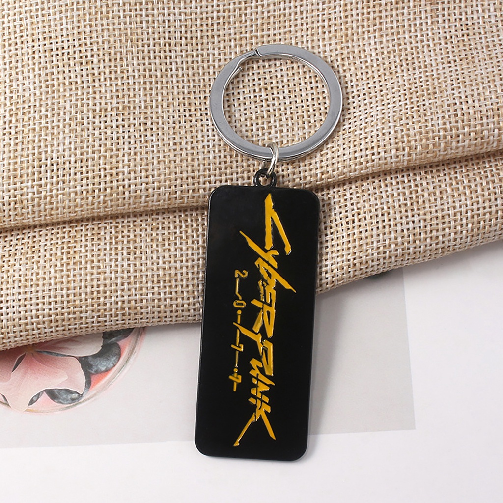 [TT] Cyberpunk 2077 Keychain Letter Engraved Bag Pendant Game Animation ...
