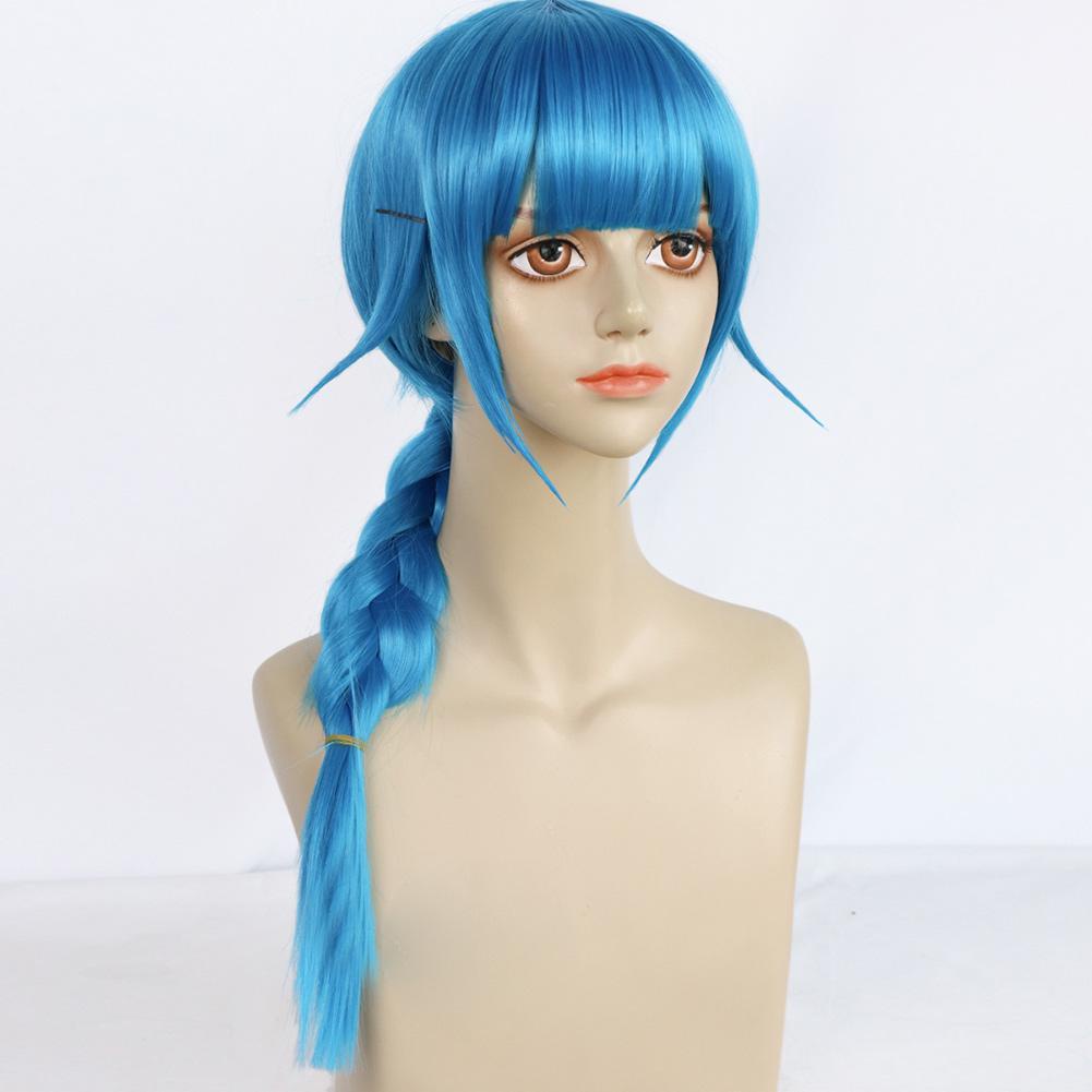 LoL Arcane Jinx Cosplay Wigs Loose Barrel Wig Girls Braided Twist Blue ...