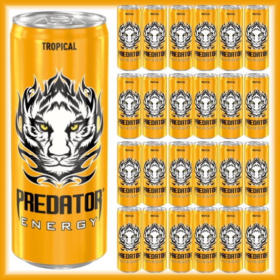 24 SZT PREDATOR Energy 250ml NAPÓJ ENERGETYCZNY Tropical | Shopee Polska