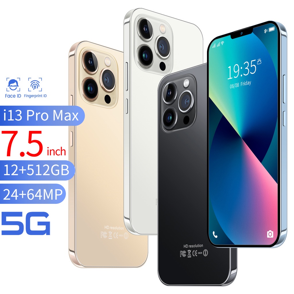 I13 Pro Max Smartfon 6,8-calowy 12 Gb RAM 512 ROM Aparat na Twarz i ...