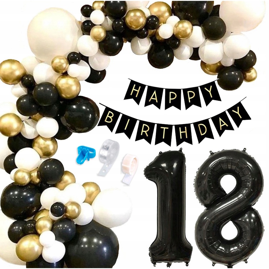 GIRLANDA BALONOWA Balony na 18 Urodziny - 100szt | Shopee Polska